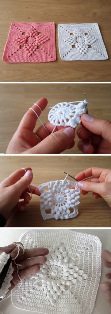 Popcorn Stitch Square Tutorial – Vintage Style – Design Peak