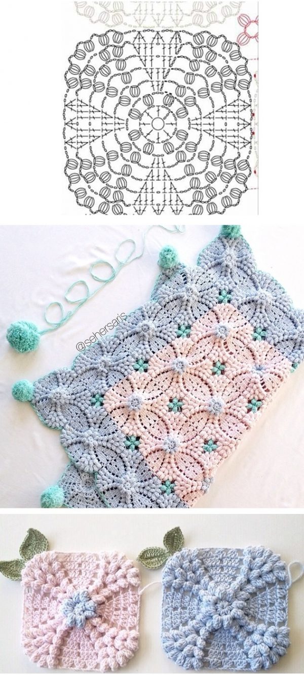 Popcorn Stitch Square Tutorial – Vintage Style – Design Peak