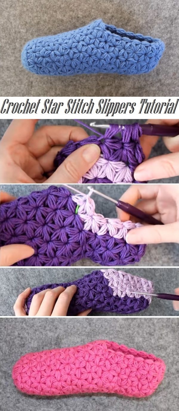 Slippers for All – Star Stitch Slippers Tutorial – Design Peak