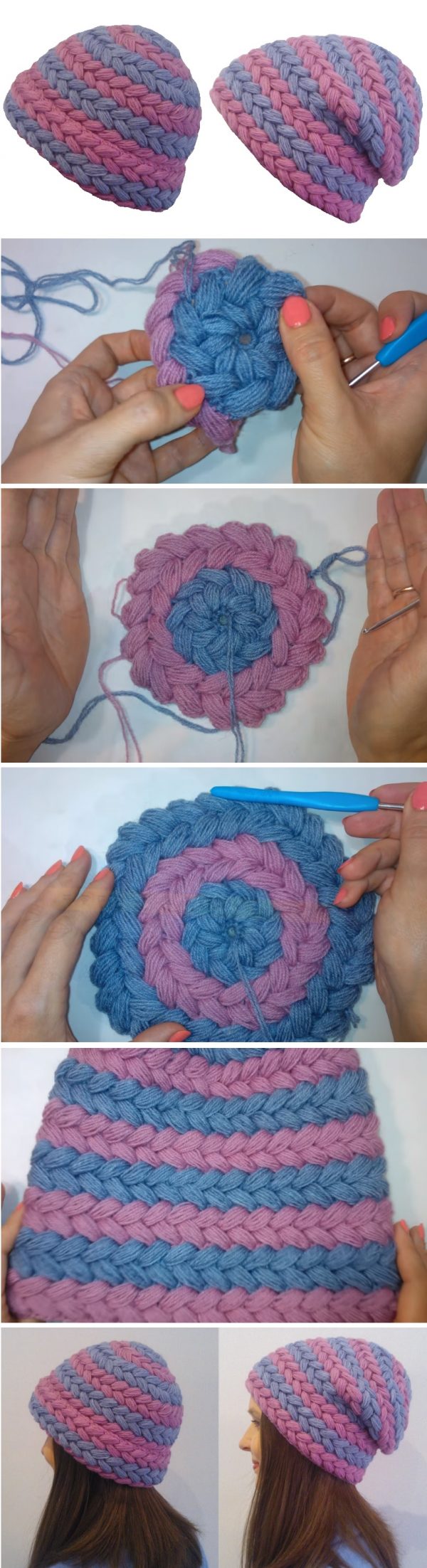 Crochet Puff Braid Hat – Design Peak