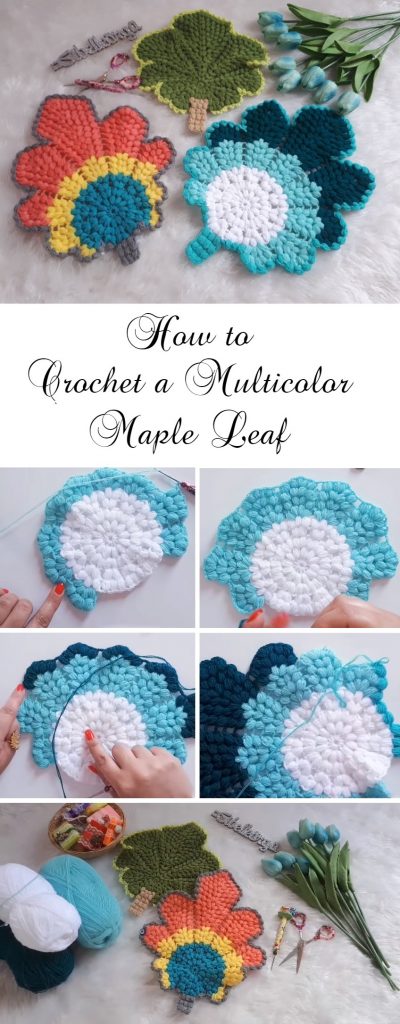 How to Crochet Multicolor Maple Leaf – Design Peak