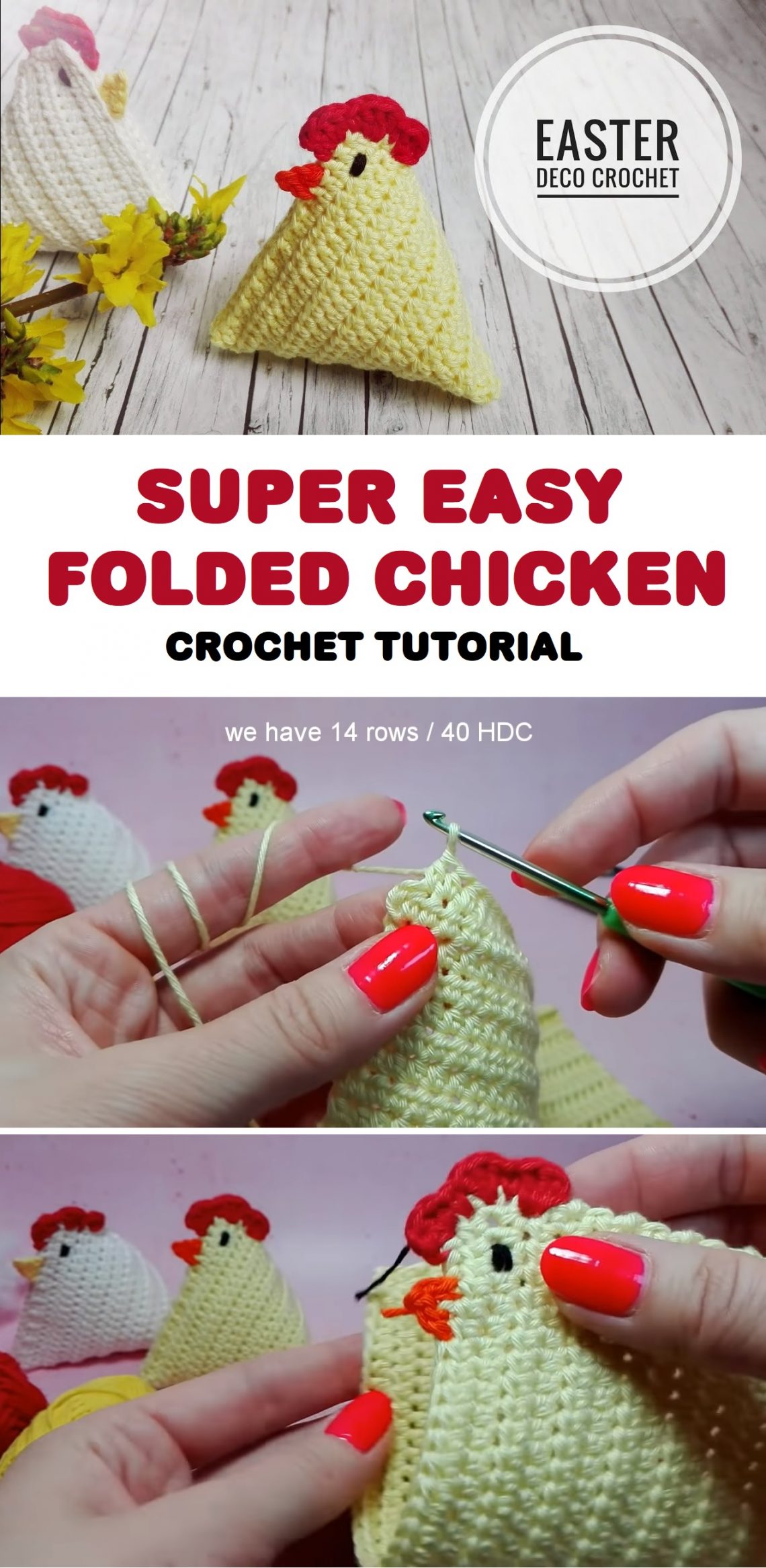 Crochet Simple Folded Chicken for Easter – Design Peak