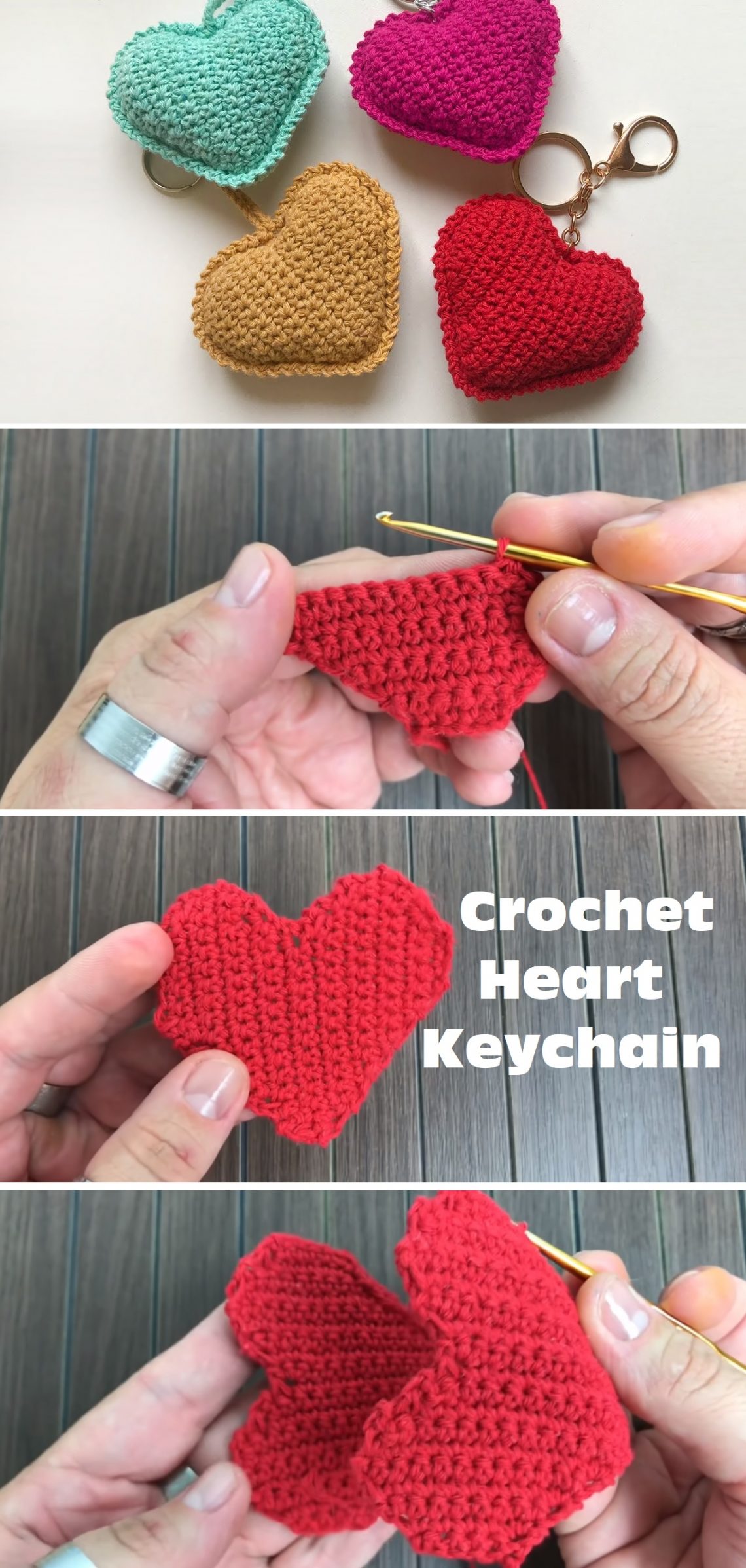 Crochet Heart Keychain Tutorial – Design Peak