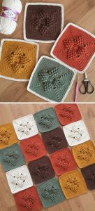 Popcorn Stitch Square Tutorial – Vintage Style – Design Peak
