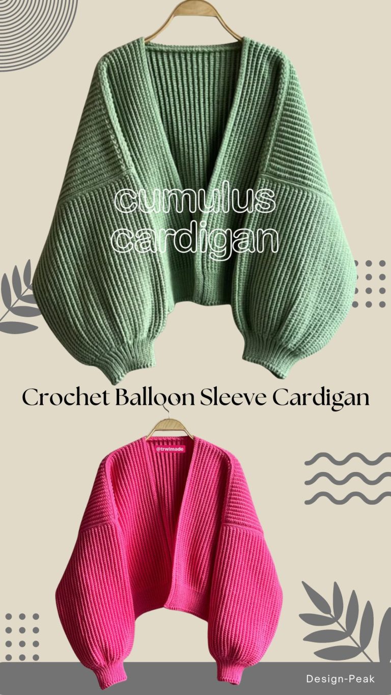 Crochet Balloon Sleve Cardigan – Design Peak