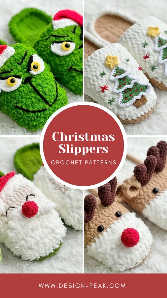 Crochet Christmas Slippers – Design Peak