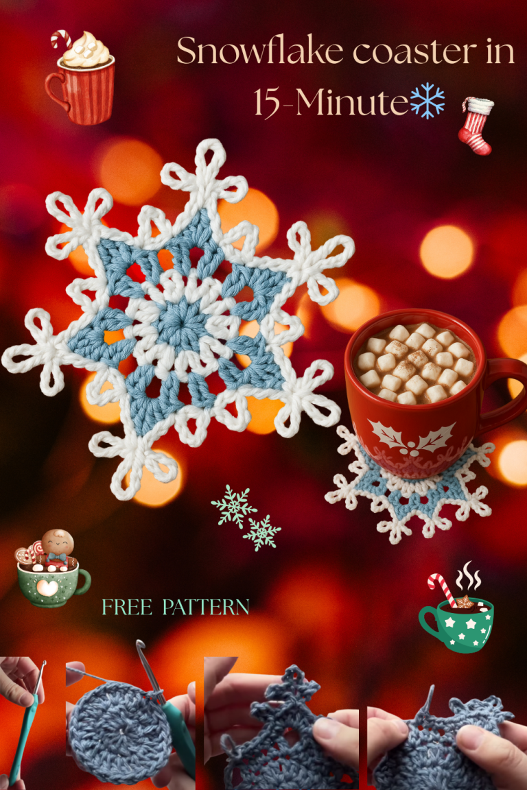 15-Minute Snowflake Project ️ Add a sprinkle of winter magic to your home with this easy Crochet ...